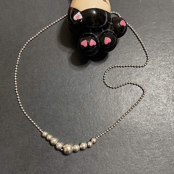 Vintage | Jewelry | Sterlingsilver Ball Charms Chain Necklace | Poshmark